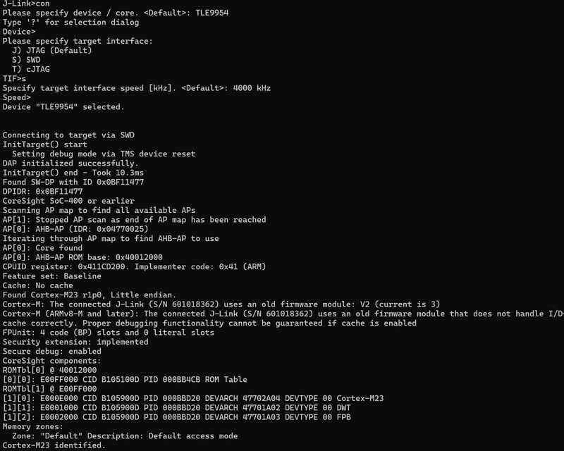 Infineon TLE995/4x DUTboard - SEGGER Knowledge Base