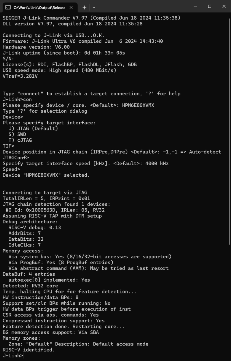HPMicro HPM6E00EVK - SEGGER Knowledge Base