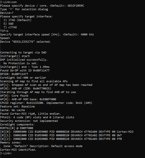 GigaDevice GD32L233C-START - SEGGER Knowledge Base