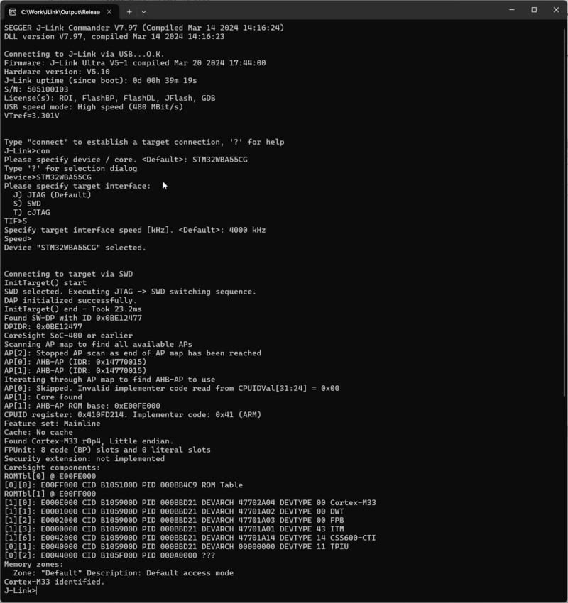 ST NUCLEO-WBA55CG - SEGGER Knowledge Base