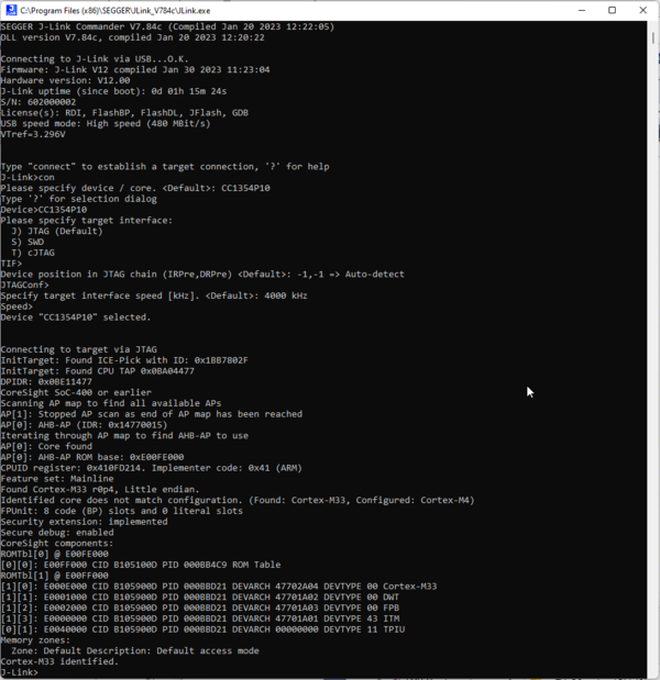 TI LaunchPad CC1354P10 - SEGGER Knowledge Base