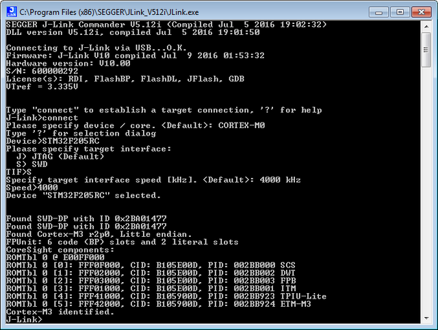 File:Troubleshoot JLinkCommander DeviceConnection.png - SEGGER Knowledge Base